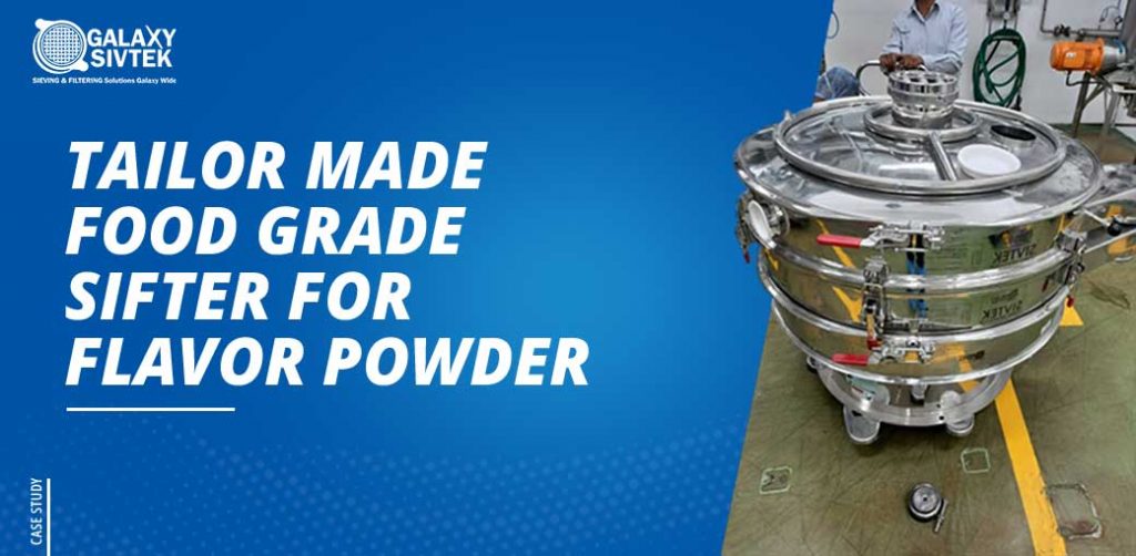 Food sifter with clean in place system for Flavor powder